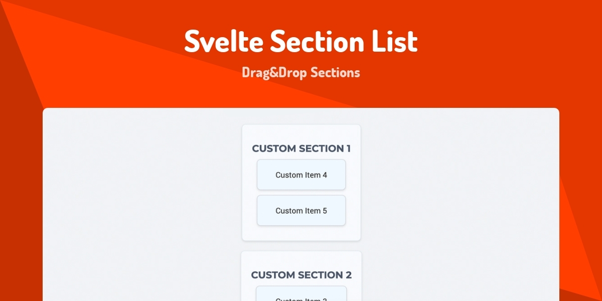 Svelte Section List Draganddrop Sections Made With Svelte